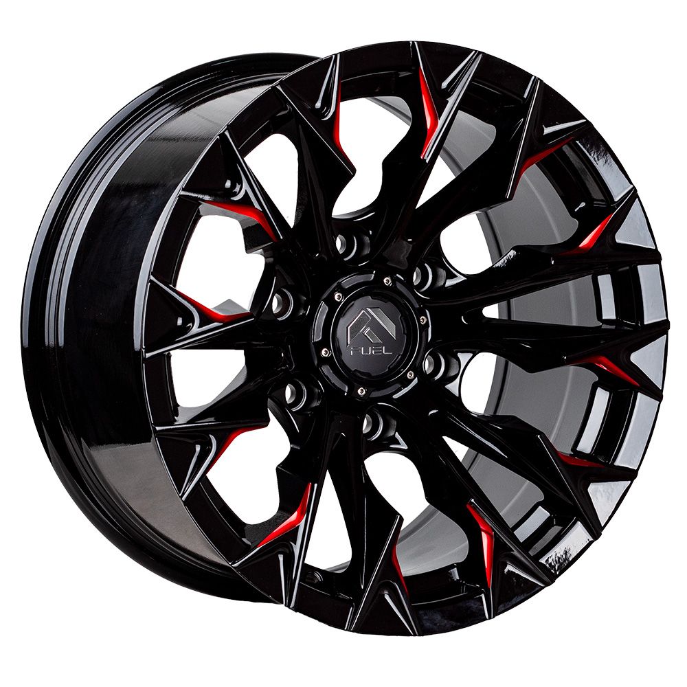 Llantas Aro 16X8.5 6X139.7 Et0 Fuel Black Milling Red Jt9927 (Set 4 ...